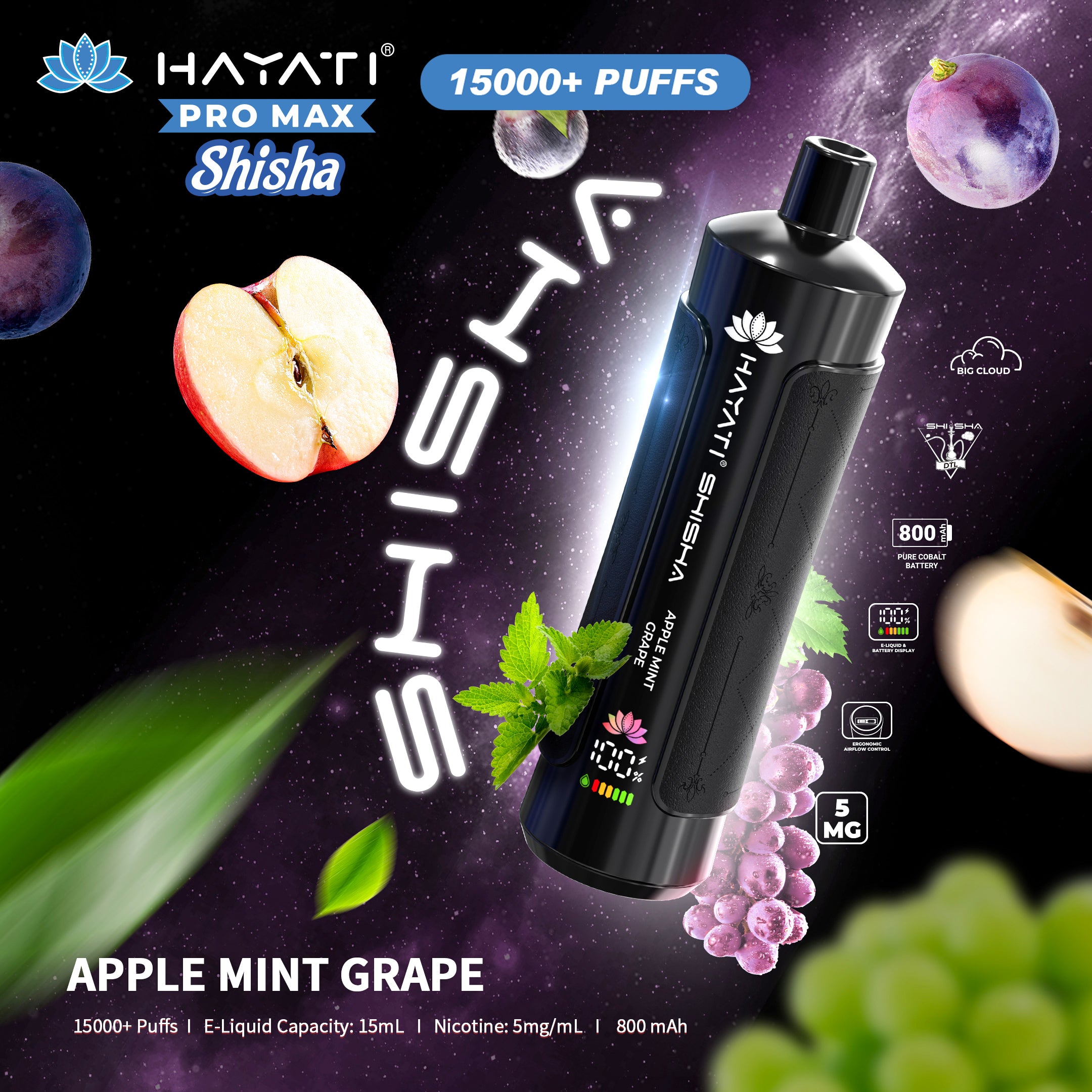 Hayati® Pro Max Shisha 15000 Puffs