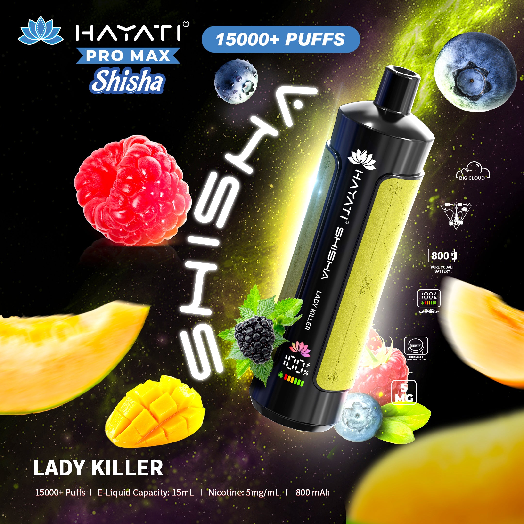 Hayati® Pro Max Shisha 15000 Puffs